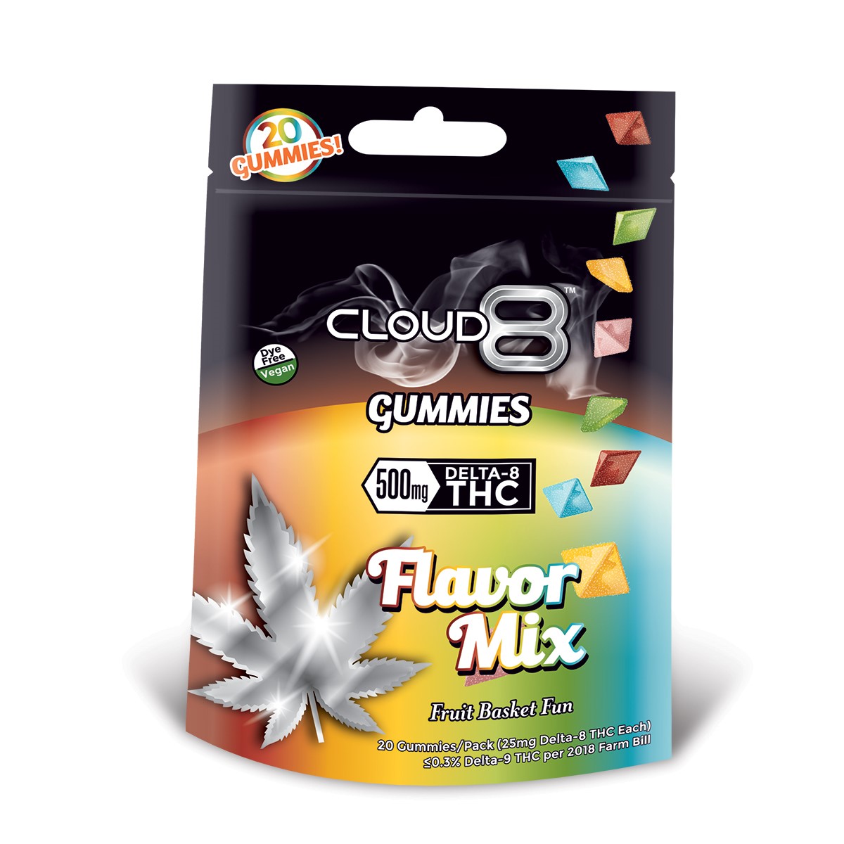 Cloud 8 - Delta 8 Gummies 20PK - 500MG (25MG / Gummy) - Flavor Mix