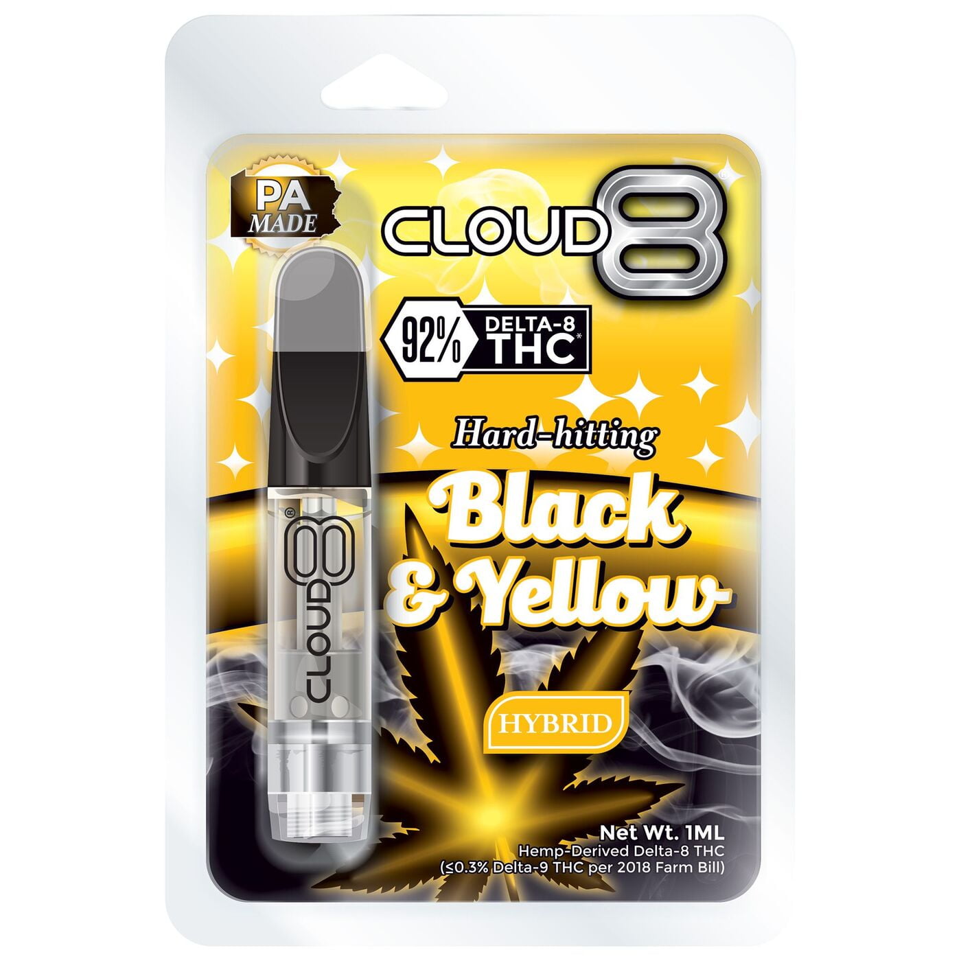 Cloud 8 - Delta 8 - Black & Yellow - 1ML Cartridge